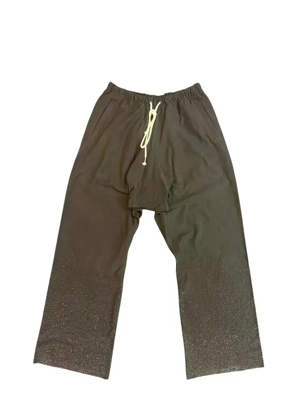 SECND SLF Vintage Flooded Embellished Track Pants - Brown
