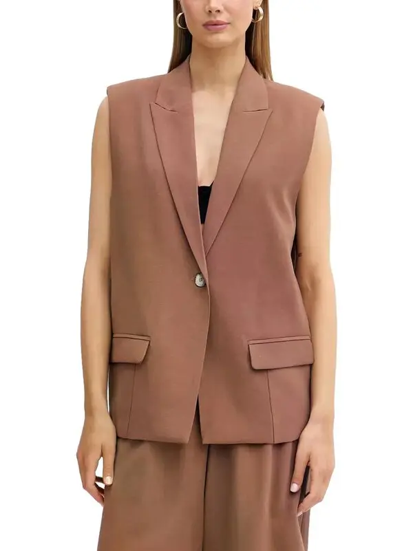 VICOLO Single-breasted Waistcoat With Notched Lapels - Brown