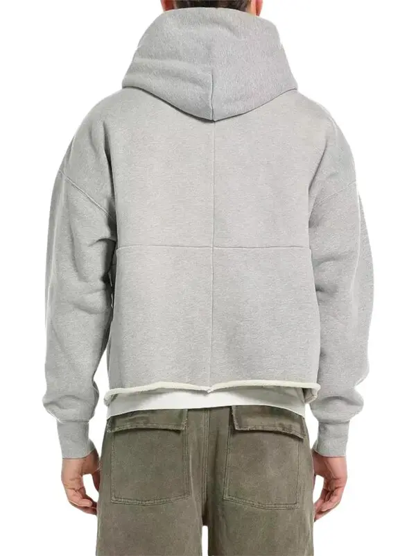PURPLE BRAND Shadow Logo-print Raw-cut Hoodie - Grey