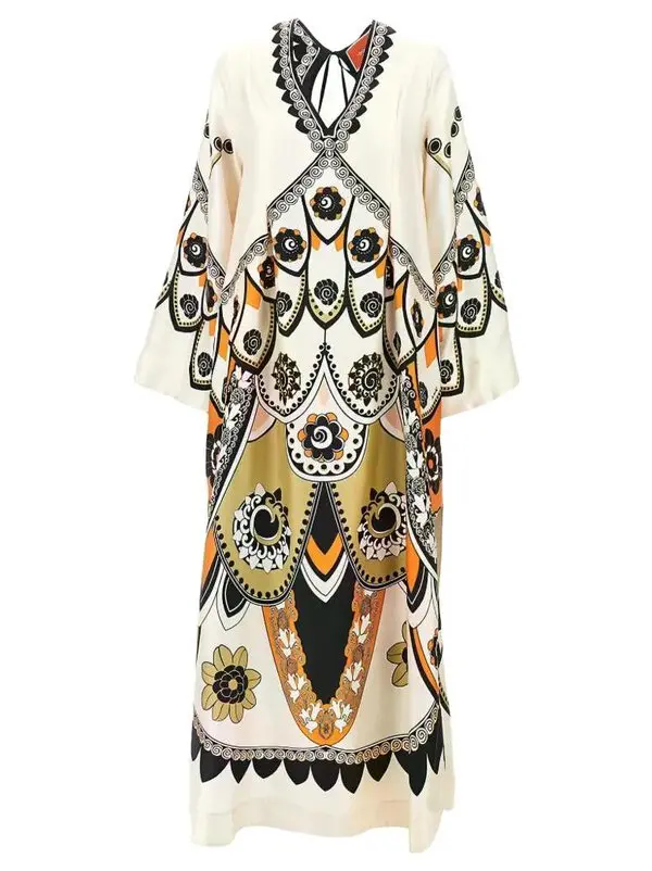 La DoubleJ Graphic Print Maxi Dress - Neutrals