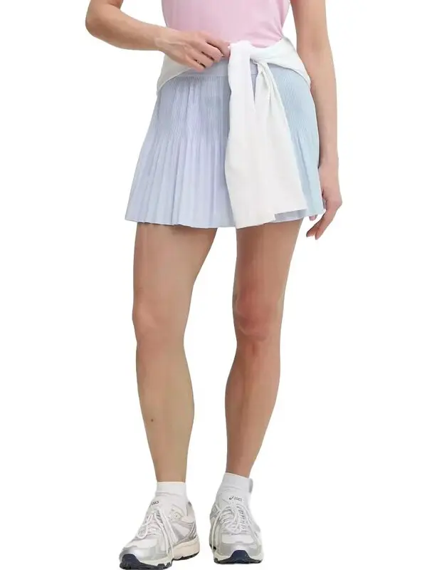Lacoste Pleated Logo-patch Mini Skirt - Blue