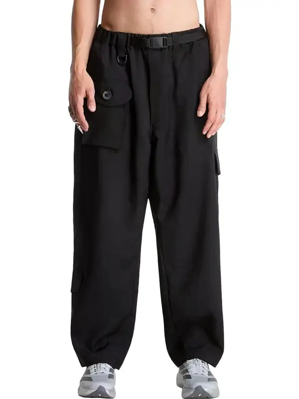 Y3 Elasticated-waistband Cargo Pants - Black