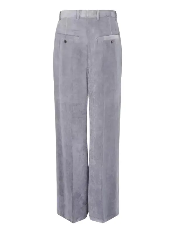 Rick Owens Tailored Wide-leg Velvet Trousers - Grey