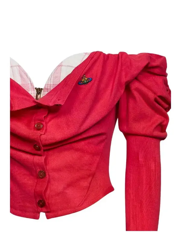 VIVIENNE WESTWOOD Draped Corset Top With Puff Shoulders - Red