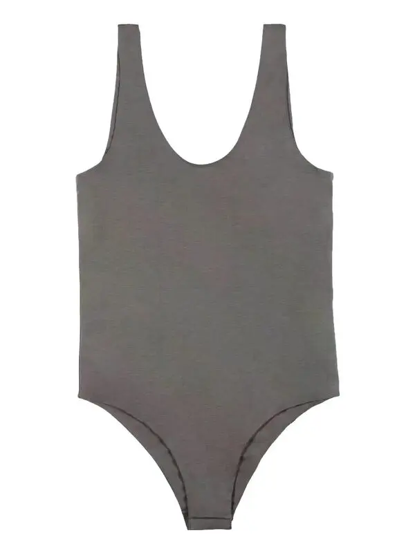120% Lino Scoop Neck Sleeveless Bodysuit - Grey