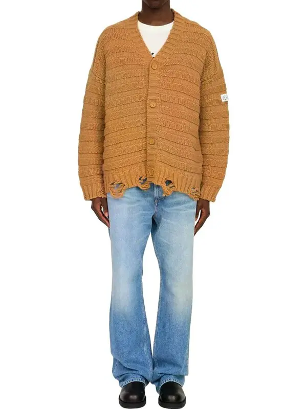 MAISON MARGIELA Numeric Wool Cardigan - Neutrals
