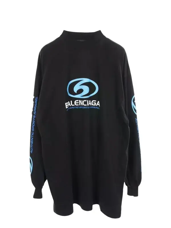 Balenciaga Long Sleeve Logo T-shirt - Black