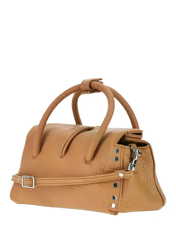 ZANELLATO Small Leather Tote Bag With Stud Detailing - Brown