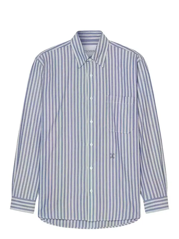 Closed Striped Cotton Shirt - Blue
