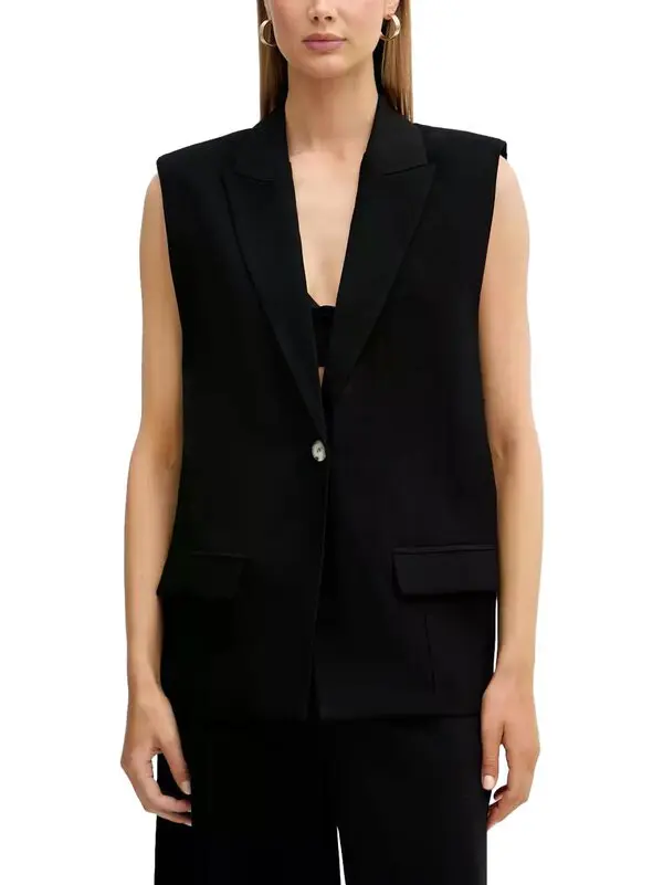 VICOLO Single-breasted Waistcoat - Black
