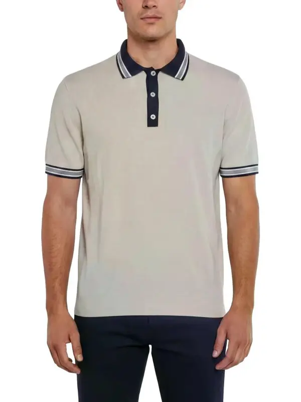Carolina Herrera Contrast-trim Polo Shirt - Neutrals