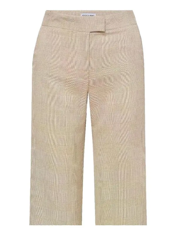 Veronica Beard Broderick Check-pattern Straight Leg Trousers - Neutrals