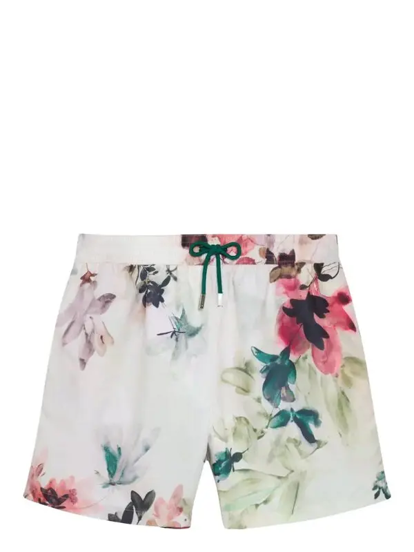 Simkhai Lowell Floral-print Swim Shorts - White