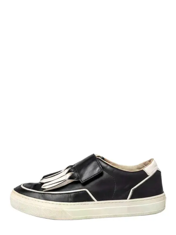 TOD'S Leather Fringe Slip-on Sneakers - Black