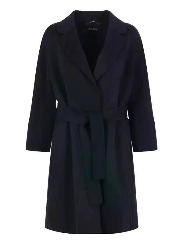 Max Mara Arona Belted Notch-lapels Coat - Blue