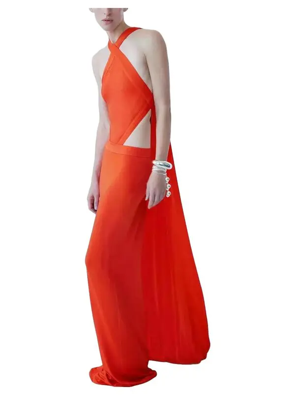 THE NEW ARRIVALS ILKYAZ OZEL Yoko Cutout Maxi Dress - Red