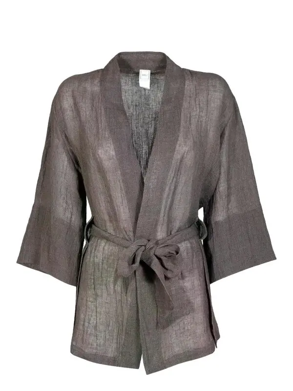 120% Lino Belted Kimono - Grey