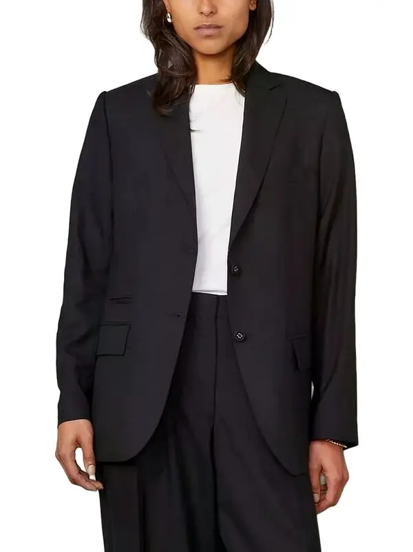 Officine Générale Charlene Single-breasted Wool Jacket - Black