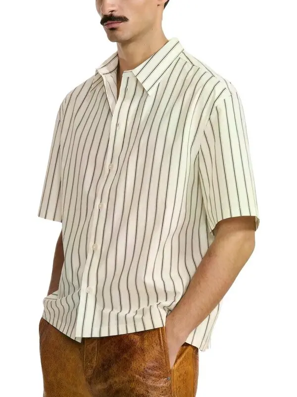 LGN LOUIS GABRIEL NOUCHI Pinstripe Short-sleeved Shirt - Neutrals