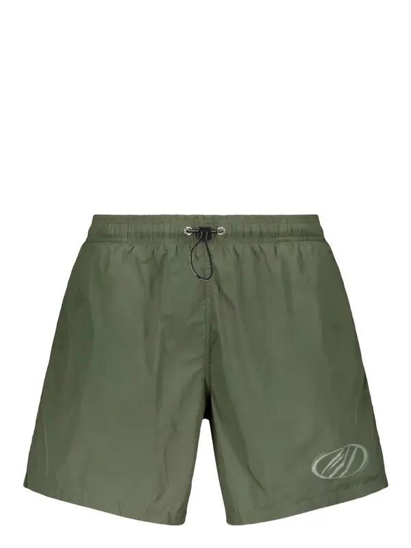 PLEIN SPORT Logo Print Drawstring Swim Shorts - Green