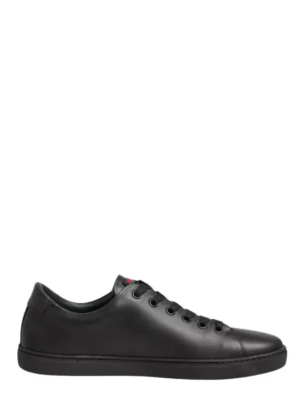 Dolce & Gabbana Crystal Heart Embellished Leather Sneakers - Black