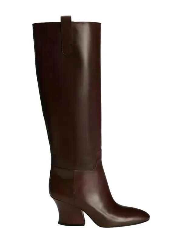 JIL SANDER Block-heel Leather Boots - Brown