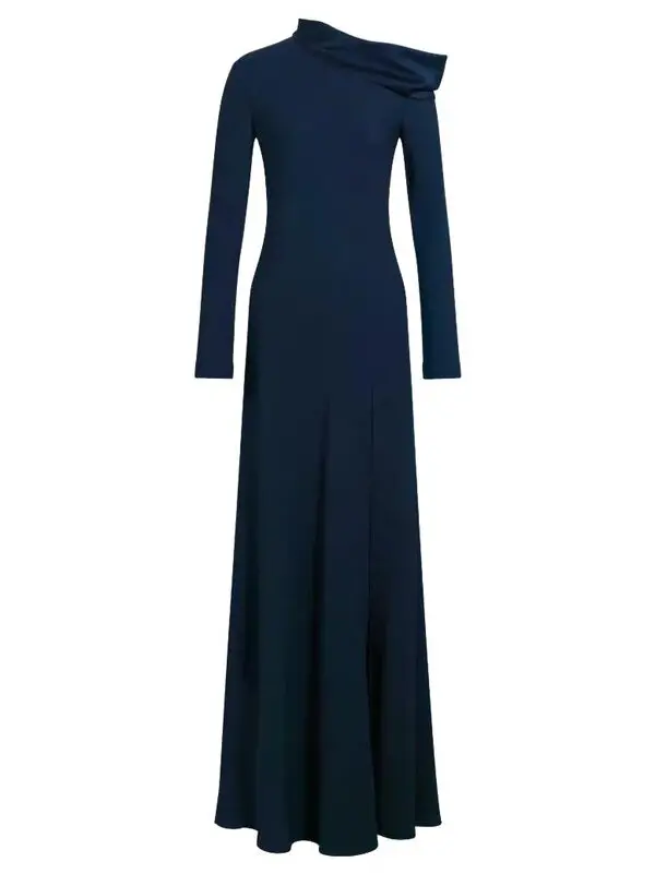 Alberta Ferretti One-shoulder Maxi Dress With Draped Detailing - Blue