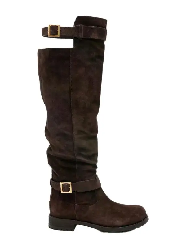JIMMY CHOO Biker Kb Buckle-strap Boots - Brown