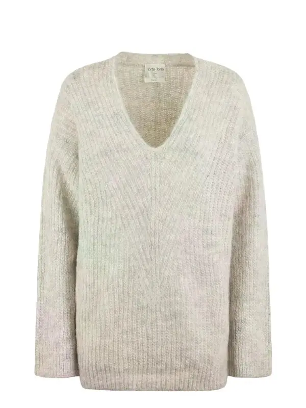 FORTE_FORTE V-neck Sweatshirt - Neutrals