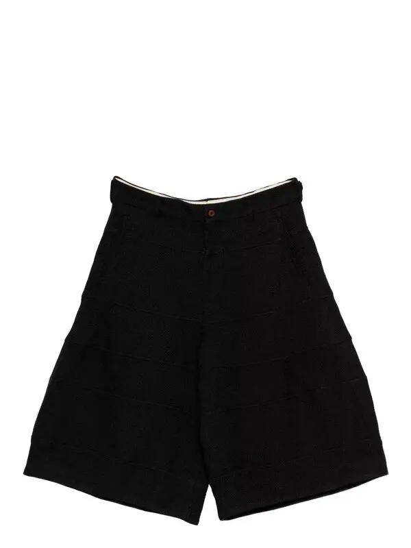 Comme Des Garçons Panelled Textured-finish Shorts - Black