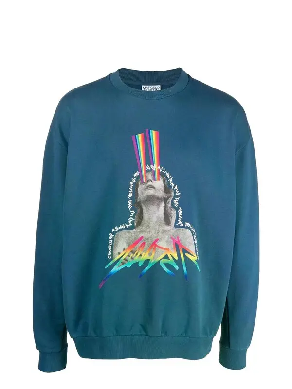 COUNTY OF MILAN Graphic Print Sweatshirt - Blue