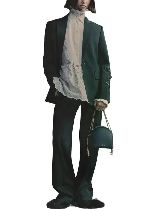 Erdem Embroidered Single-breasted Blazer - Green