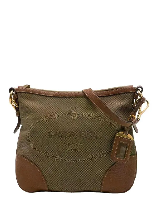 Prada Canvas Canapa Logo Crossbody Bag - Brown