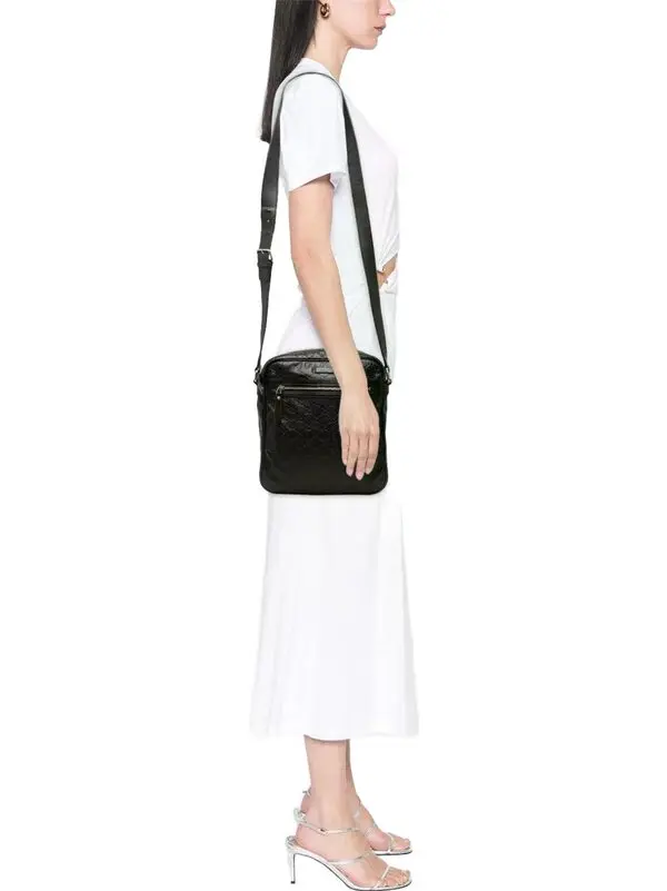 Gucci Embossed Leather Crossbody Bag - Black