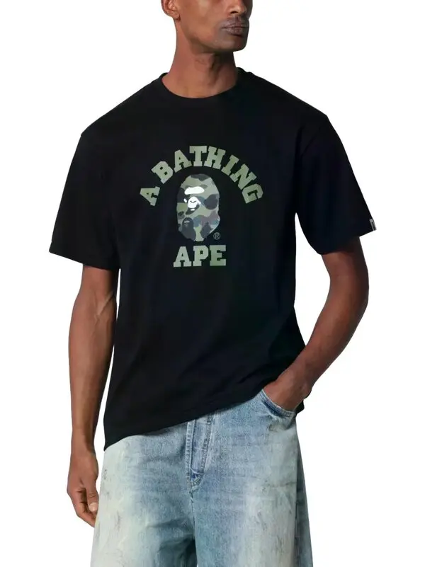 A BATHING APE 1st Camo College T-shirt - Black