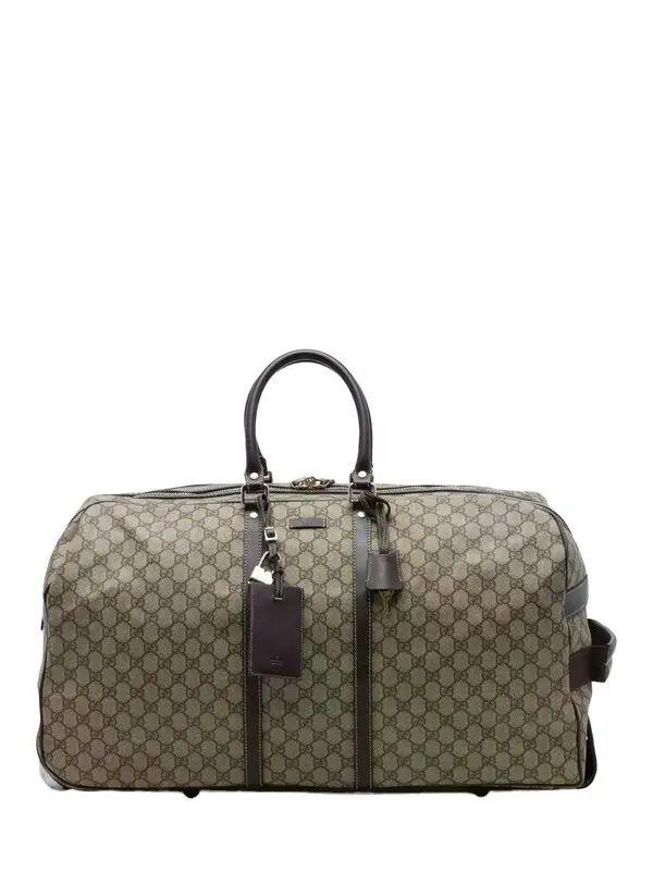 Gucci Large Gg Supreme Trolley Travel Bag - Neutrals