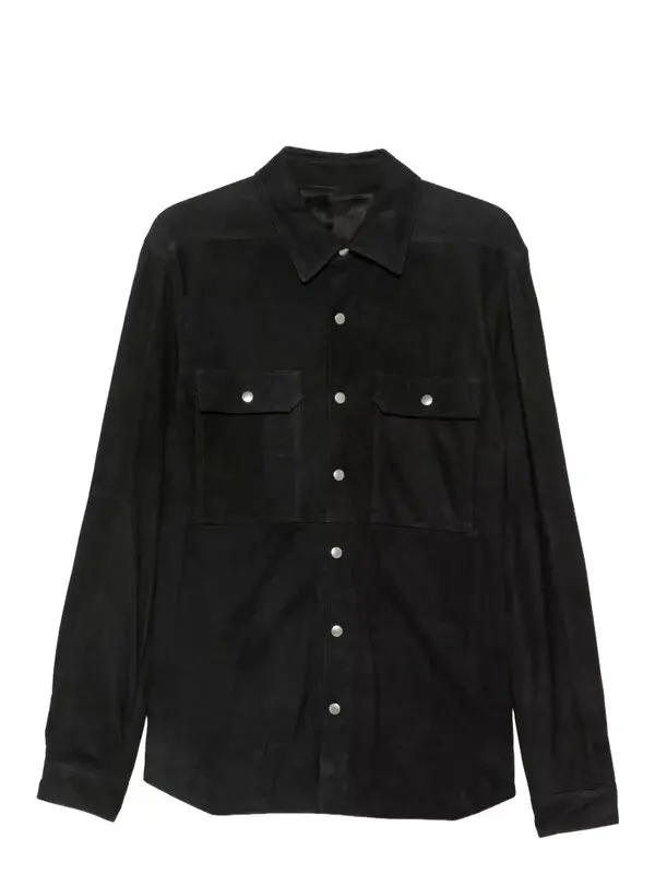 Rick Owens Suede Press-stud Jacket - Black