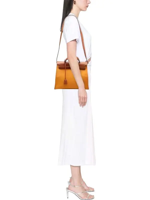 Hermès 2020 Toile Herbag Zip 31 Satchel - Orange