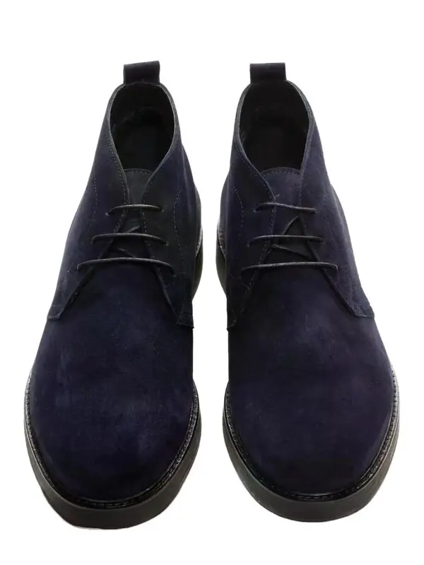 POCHE PARIS Suede Lace-up Loafers - Blue