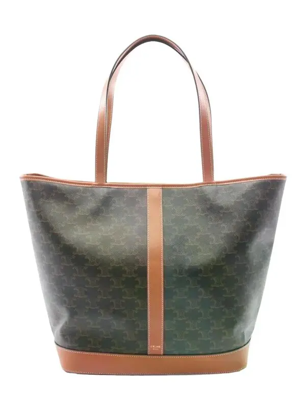 Celine Medium Triomphe Coated Canvas Cabas Tote Bag - Black