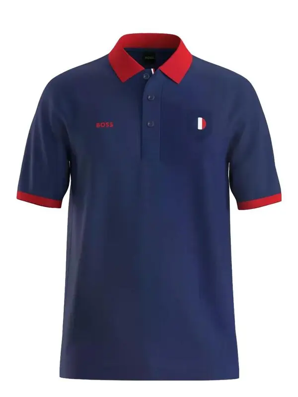 BOSS Paddy Polo Shirt With Country Flag Polo Shirt - Blue