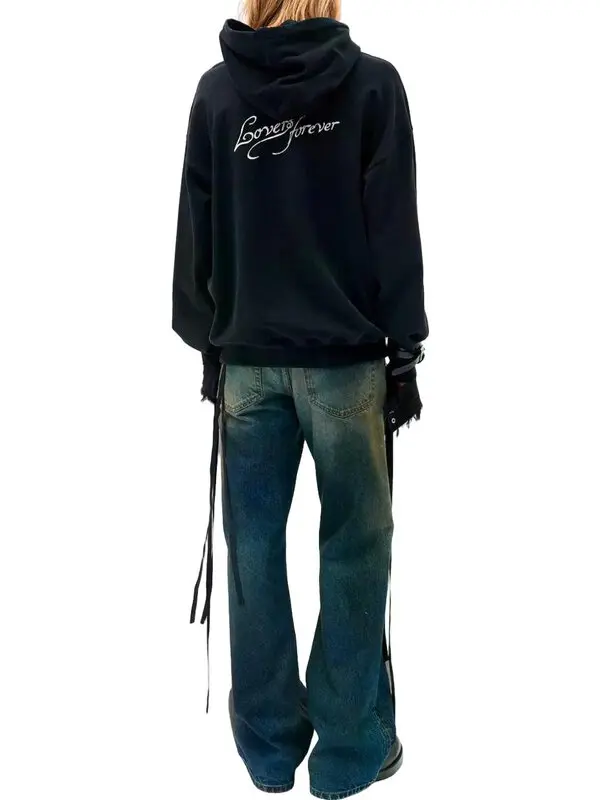 ANN DEMEULEMEESTER Logo Print Hoodie - Black