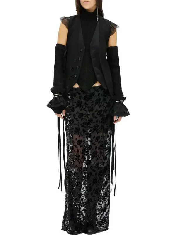 ANN DEMEULEMEESTER Button-up Satin Waistcoat - Black