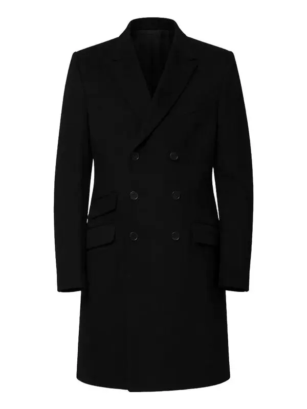 Dolce & Gabbana Double-breasted Peak-lapel Wool Coat - Black