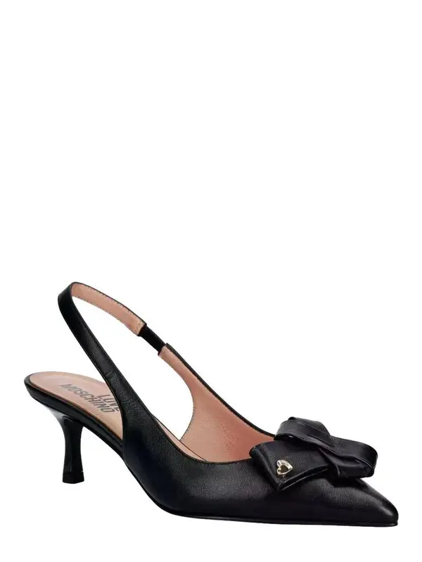 Moschino Bow Detail Slingback Pumps - Black