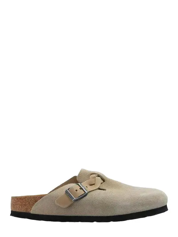 BIRKENSTOCK Boston Braided Suede Flat Mules - Neutrals