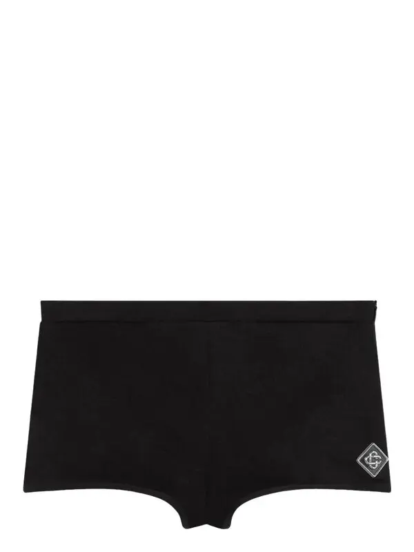 Casablanca Logo Plaque Belted Shorts - Black