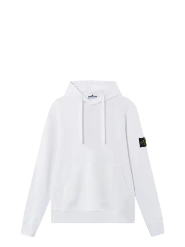 Stone Island Logo Patch Hoodie - White