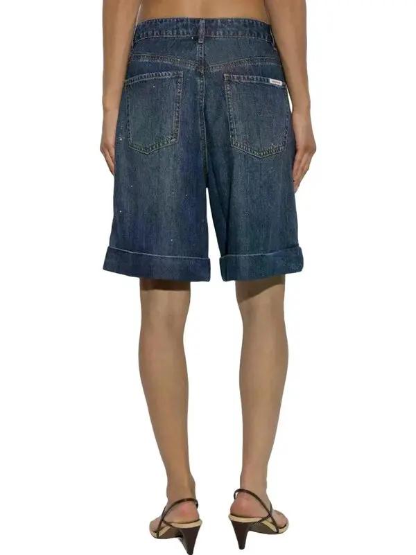 SELF-PORTRAIT Sequin Embellished Knee-length Shorts - Blue