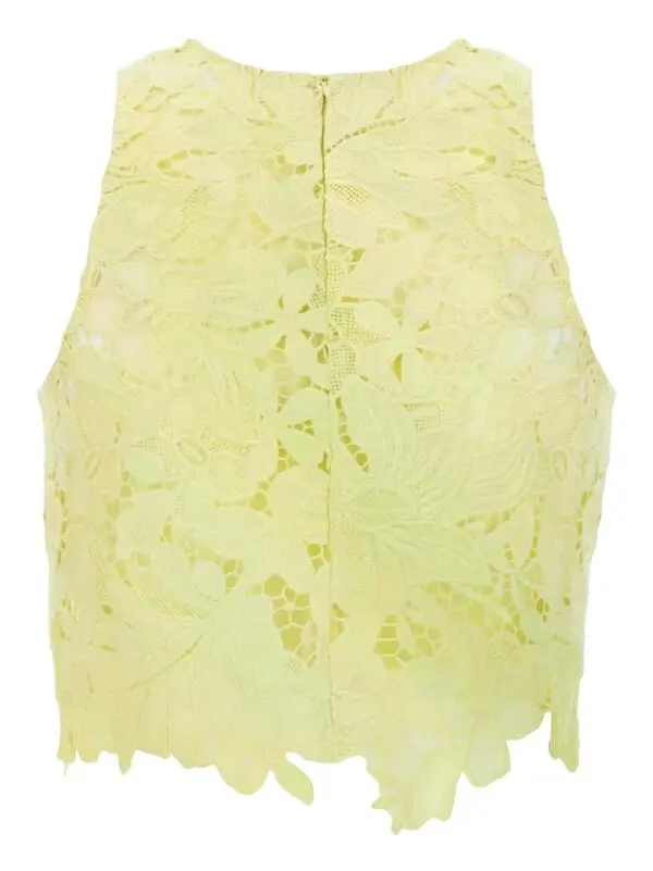 Sportmax Macramé Cropped Top - Yellow
